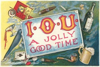 'Iou a Jolly Good Time' Art Print | Art.com