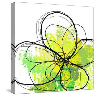 'Green Abstract Brush Splash Flower' Stretched Canvas Print - Irena ...