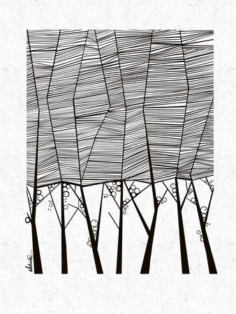 'Cypress Trees' Art Print - Ishita Banerjee | Art.com