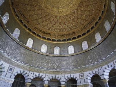 'Israel, Jerusalem, Old Town, Temple Mount, Dome of Rock, Interior of ...