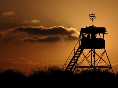 'Israeli Soldiers Guard an Observation Tower at Sunset' Photographic ...