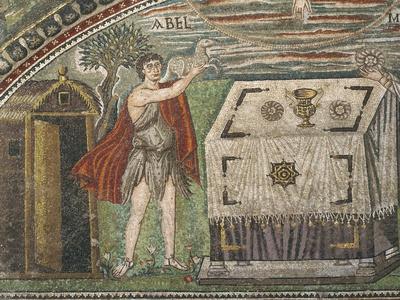 Italy, Emilia Romagna Region, Mosaic Depicting Abel Offering a Lamb to ...