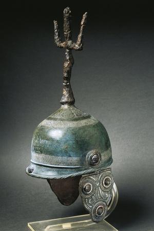 'Italy, Marche, Picene Bronze Helmet with an Iron Crest' Giclee Print ...
