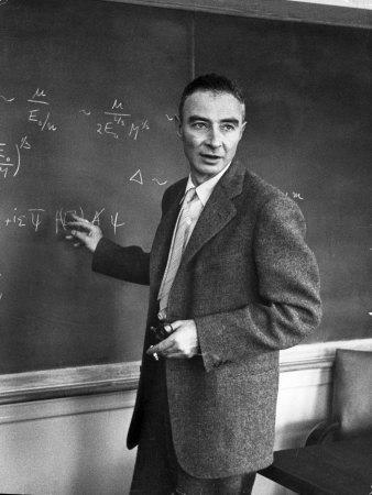 'J. Robert Oppenheimer Working Out Physics Equations on the Blackboard ...