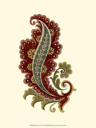 'Jacobean Leaf I' Art Print | Art.com