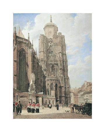 'St. Stephen's Cathedral in Vienna, 1850' Premium Giclee Print - Jakob ...