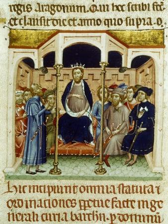 'James II of Aragon at the Representative Assembly, Miniature from ...