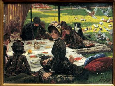 'Breakfast on the Grass Family Picnic Scene. Painting by Jacques Joseph ...
