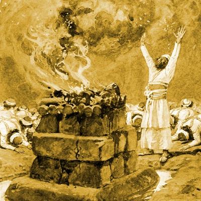 Fire from Heaven Consumes the Sacrifice - Bible Giclee Print - James ...