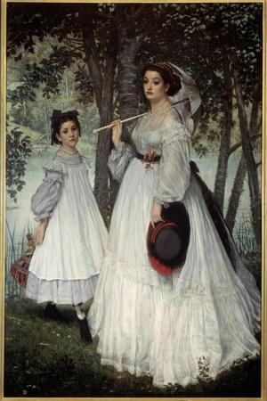 The Two Sisters or “” Portraits in a Park” Painting by Jacques Joseph ...