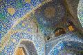 'Ceiling of entrance portal in Isfahan blue, Imam Mosque, UNESCO World ...