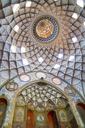 'Ceiling of main reception in 19th century mansion, Khan-e Boroujerdi ...