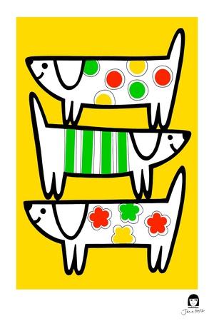 'Happy Dogs' Art Print - Jane Foster | Art.com