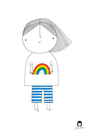 'Rainbow Girl' Art Print - Jane Foster | Art.com