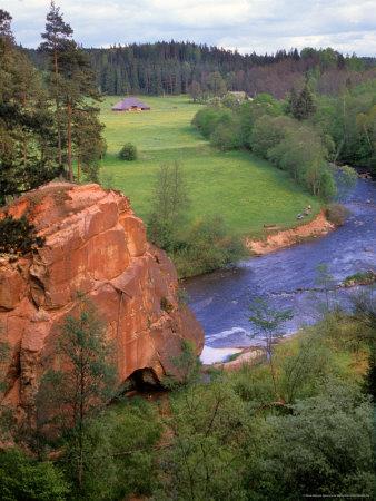 'Blue Amata River Snakes through Zvartas Valley, Gauja National Park ...