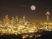'Moonrise over Nighttime Seattle, Washington, Usa' Photographic Print ...