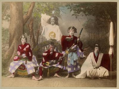 Japanese Kabuki Theatre with Actors Wearing Elaborate Make-Up and ...