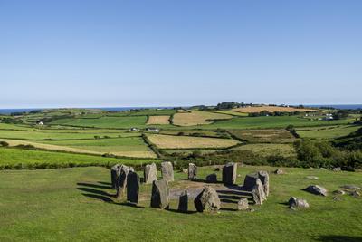 Europe, Ireland, County Cork. Landscape with Drombeg Stone Circle ...