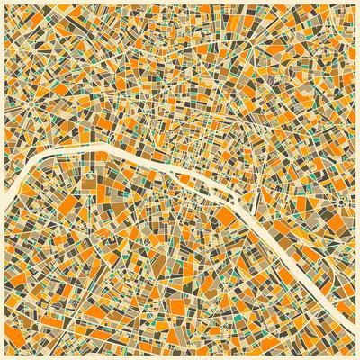 Paris Map Art Print - Jazzberry Blue | Art.com