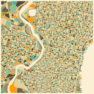 'Philadelphia Map' Art Print - Jazzberry Blue | Art.com