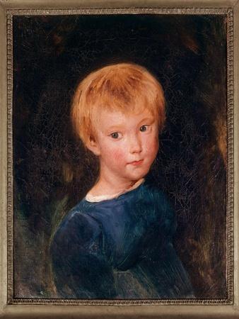 'Portrait of a Young Boy. Painting Depicting a Young Child with Red ...