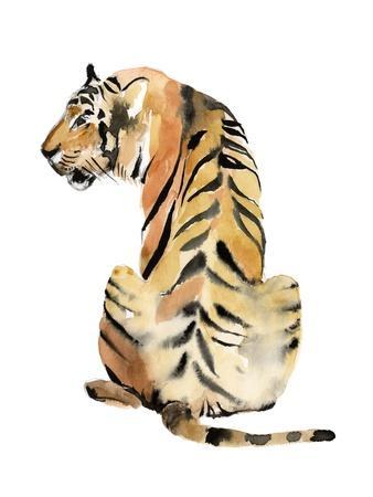 'Sitting Tiger II' Art Print - Jennifer Goldberger | Art.com