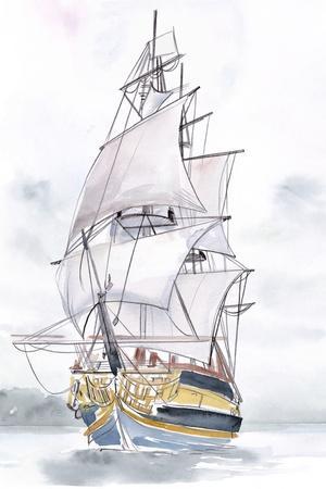 'Tall Ship II' Art Print - Jennifer Parker | Art.com