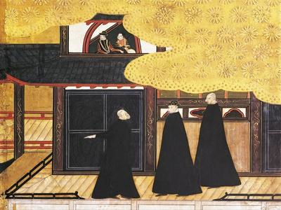 Jesuit Fathers, Detail from Portuguese Arriving in Japan, Paper Screen ...