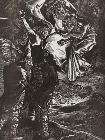 'Macbeth and Banquo Meet the Three Witches, 20Th Century (Engraving ...
