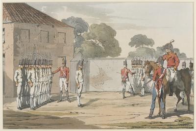 'Soldiers Drilling, 1807 (Coloured Aquatint with Soft Ground Etching ...
