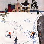 '"Fox River Ice-Skating" Saturday Evening Post Cover, January 11, 1958 ...