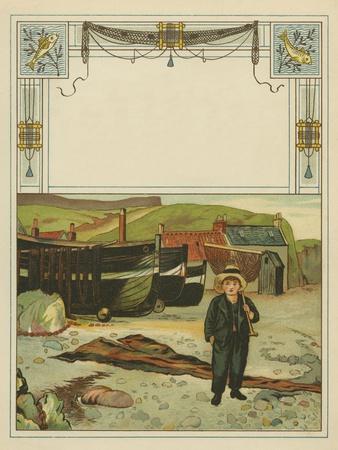 'Victorian fisher boy on the beach' Giclee Print - John George Sowerby ...
