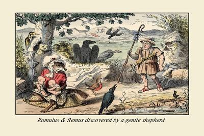 'Romulus and Remus Discovered by a Gentle Shepherd' Art Print - John ...