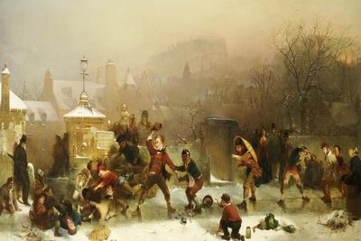 'The Slide Below the Castle, Edinburgh, 1854' Giclee Print - John ...
