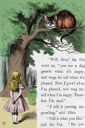 'Alice and the Cat, Illustration by Sir John Tenniel for the First ...