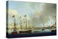 The Launch of HMS 'Alexander' at Deptford, England, in 1778, a 74-Gun ...