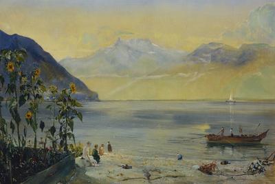 'Lake Leman with the Dents du Midi in the Distance, 1863' Giclee Print ...