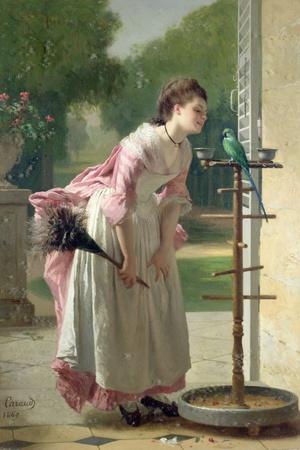 Feathered Friends, 1868 (Oil on Panel) Giclee Print - Joseph Caraud ...