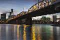 'Portland Oregon Skyline under Hawthorne Bridge' Photographic Print ...