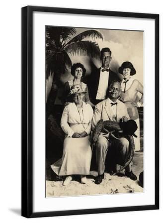 Judge Worley and Family Pose with a Stuffed Alligator, 1905 Framed ...