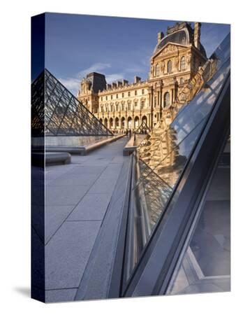 The Pyramid at the Louvre Museum, Paris, France, Europe Stretched ...
