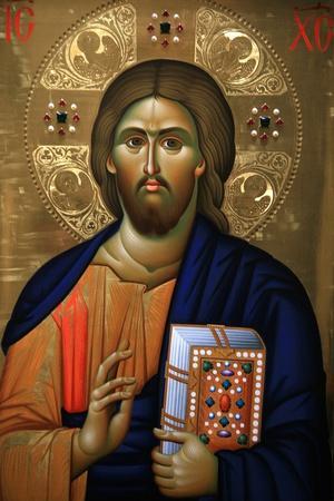 'Christ Pantocrator Icon at Aghiou Pavlou Monastery on Mount Athos ...