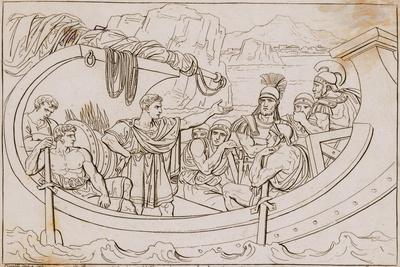 Julius Caesar in Boat with Pirates Giclee Print | Art.com