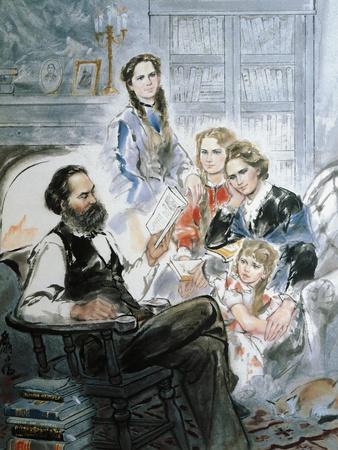 Karl Marx and His Family by Ghan Zen Mon Giclee Print | Art.com