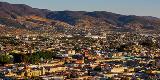 'Cityscape seen from Cerro del Fortin at sunset, Oaxaca de Juarez ...