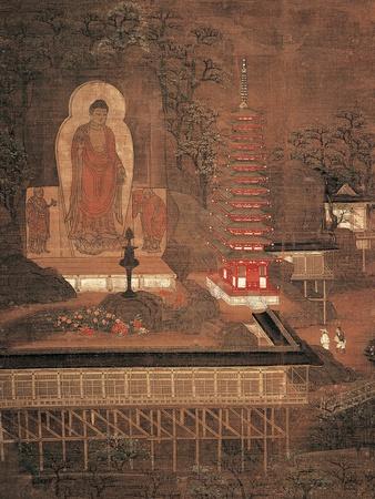 'Kasagi Mandara, Painting on Silk, Japan' Giclee Print | Art.com