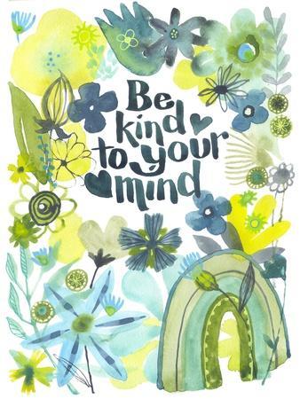 'Oh Happy Day Floral - Green - Be Kind Card' Art Print - Kerstin Stock ...