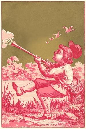 Kicked, Boy Shooting Birds Art Print | Art.com