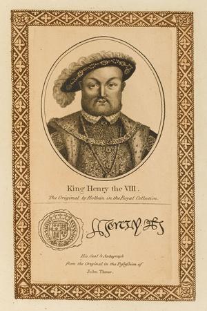 'King Henry VIII with His Autograph' Art Print | Art.com