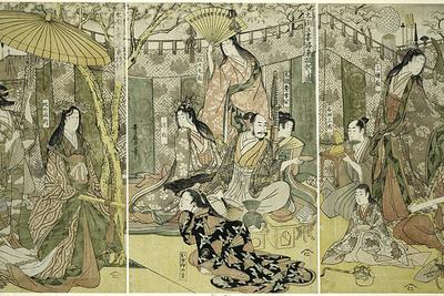 'Picture of Hideyoshi and his Five Wives Viewing Cherry Blossoms at ...